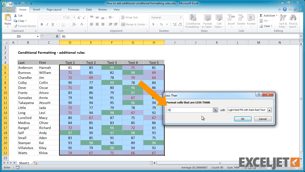 Excel tutorial: How to add additional conditional formatting rules Excel tutorial: How to add additional conditional formatting rules